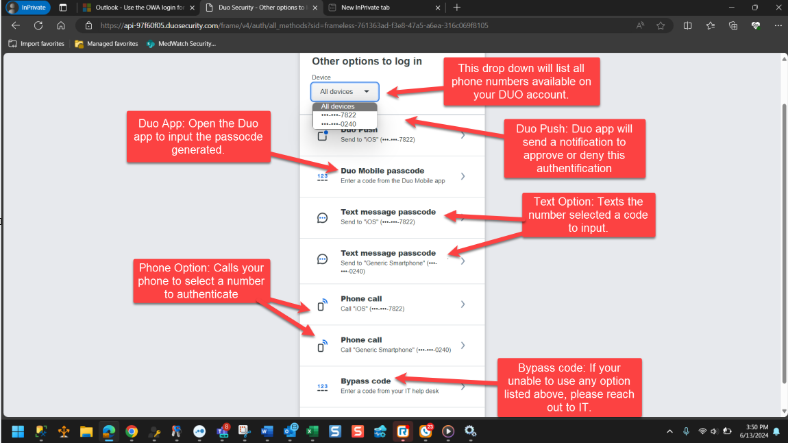 Logging into your Microsoft Account using Duo MFA – MedWatch