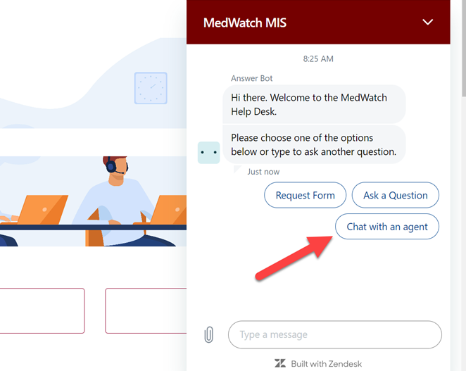 MIS Tip: Chat with an Agent – MedWatch